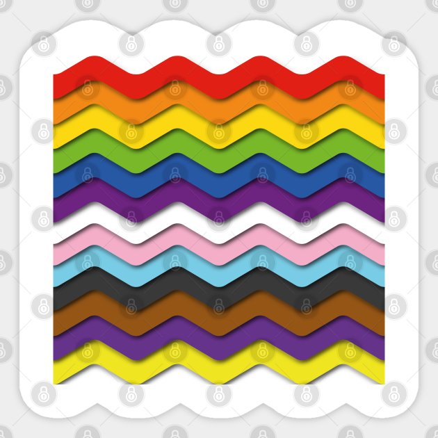 Wavy Rainbow Intersex Inclusive Progress Flag Intersex Inclusive